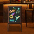 LED Modern Rectangular Message Writing Board Menu Board Black for Bar ...