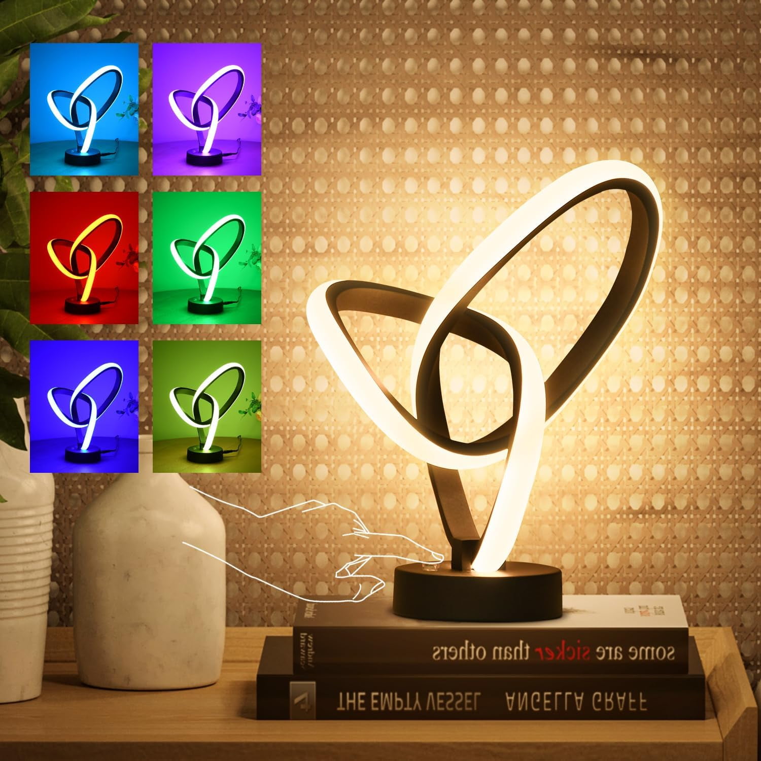 LED Modern Table Lamps, RGB Table Lamp with 7 Colors 10 Light Modes, 3 ...