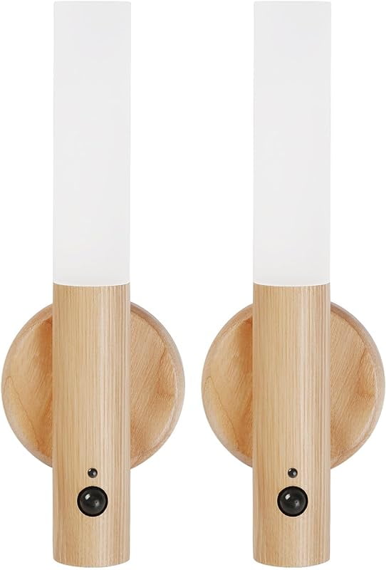 LED Motion Sensor Lights Wall Lamps Set of 2 Battery Operated Wall ...