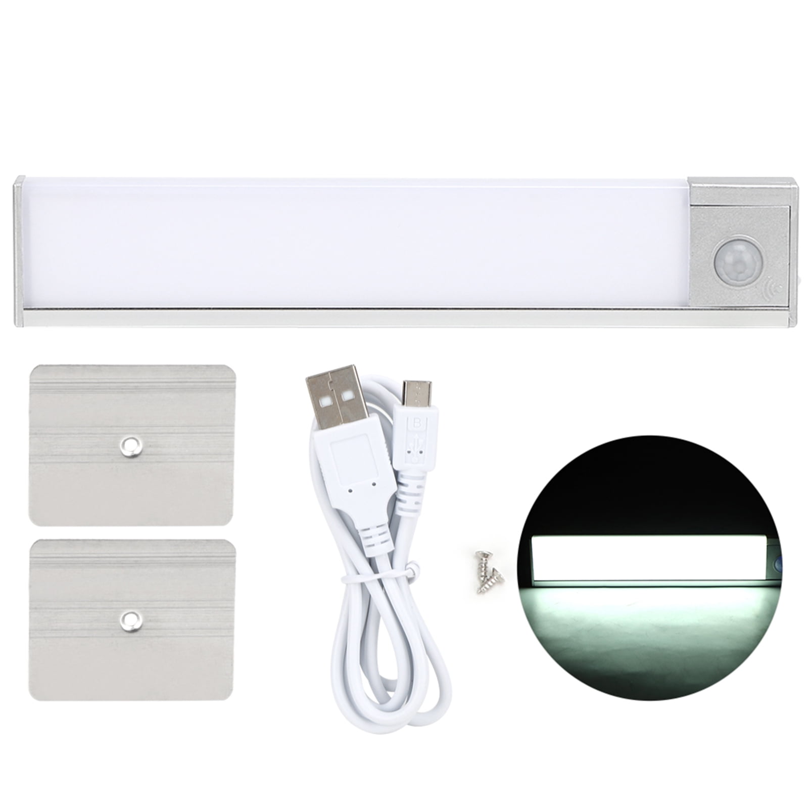 Gueiykk LED Body Motion Sensor Under Cabinet Light USB Charging for ...