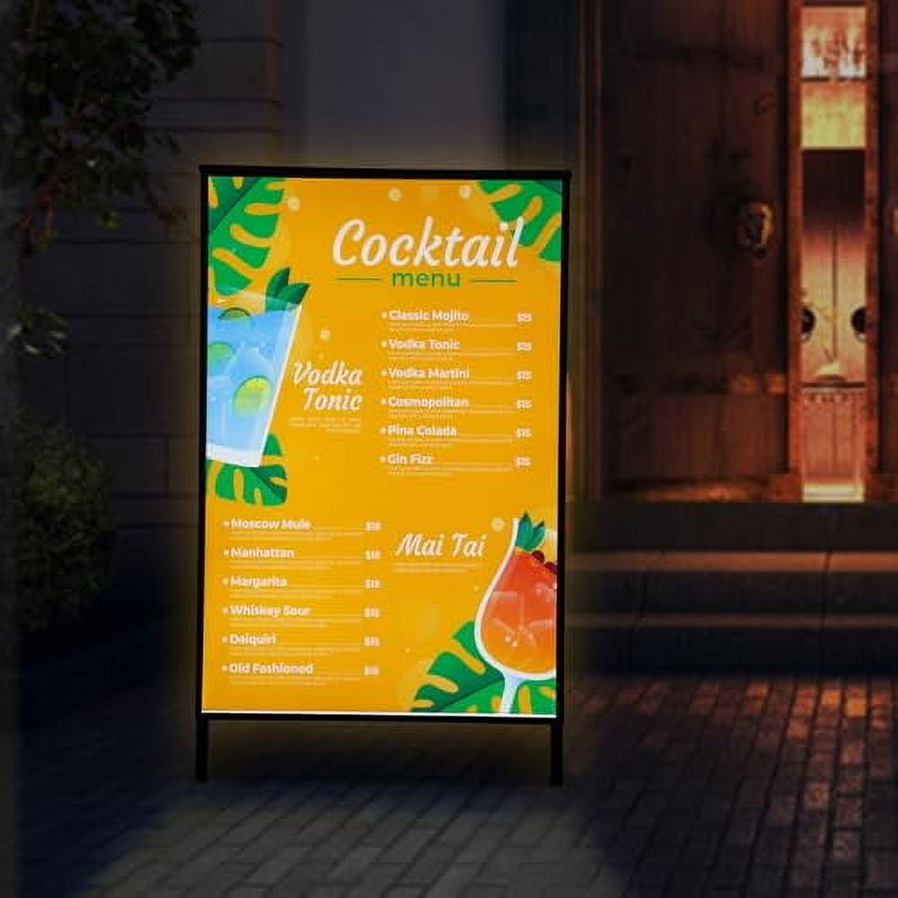 LED Movie Poster Frame Free Standing LED Light Box Display Sign Holder ...