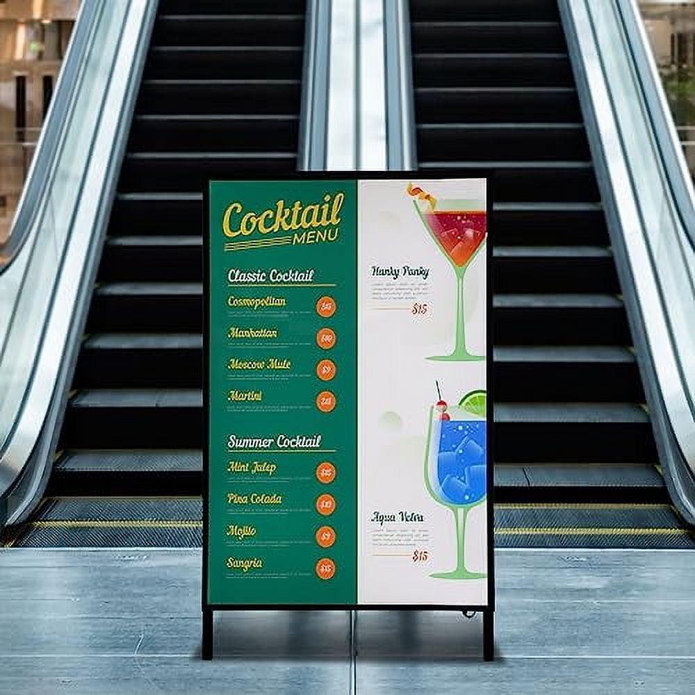 LED Movie Poster Frame Free Standing LED Light Box Display Sign Holder ...