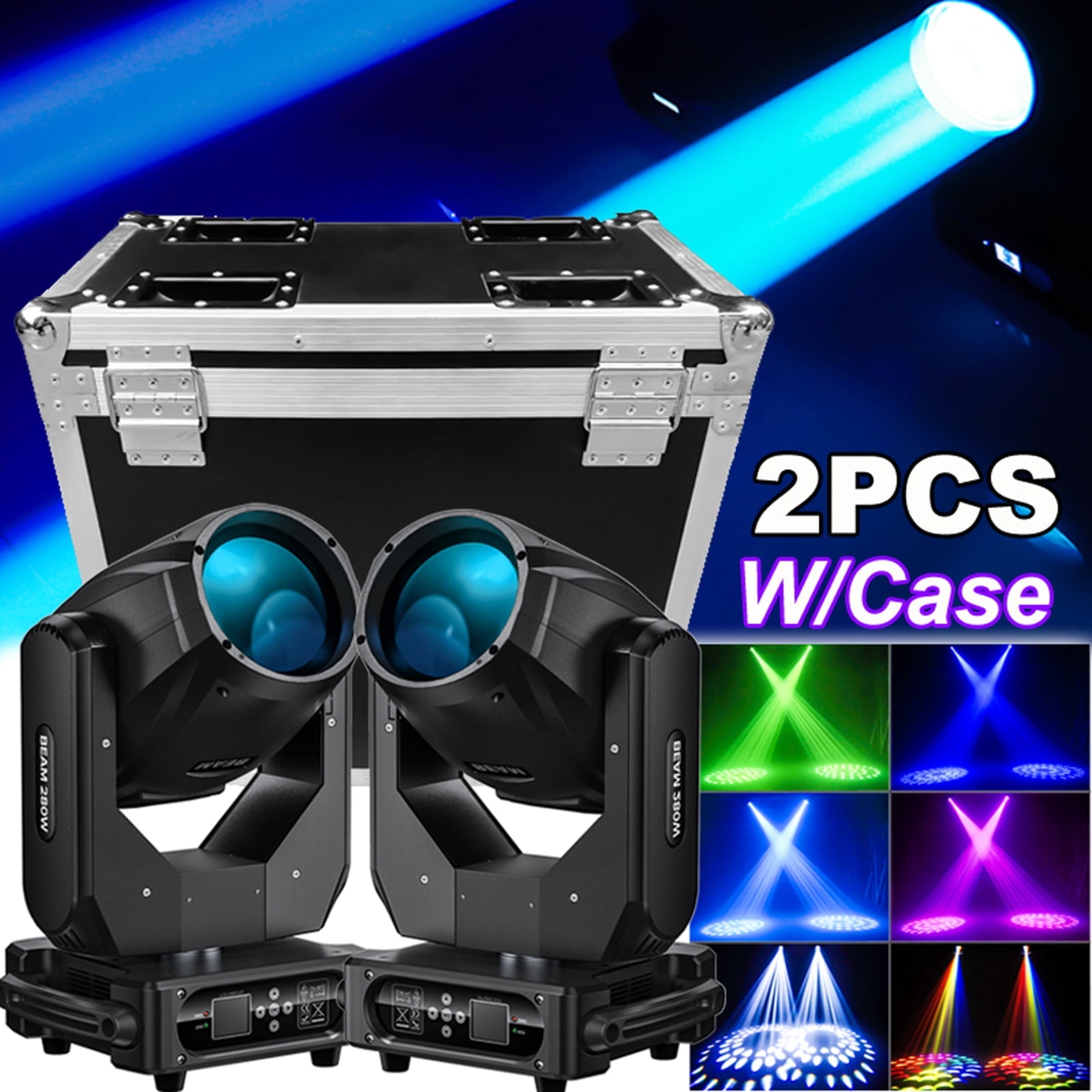 280W 10R Moving Head DJ Light with Flightcase, Rotating Prism, Stage ...