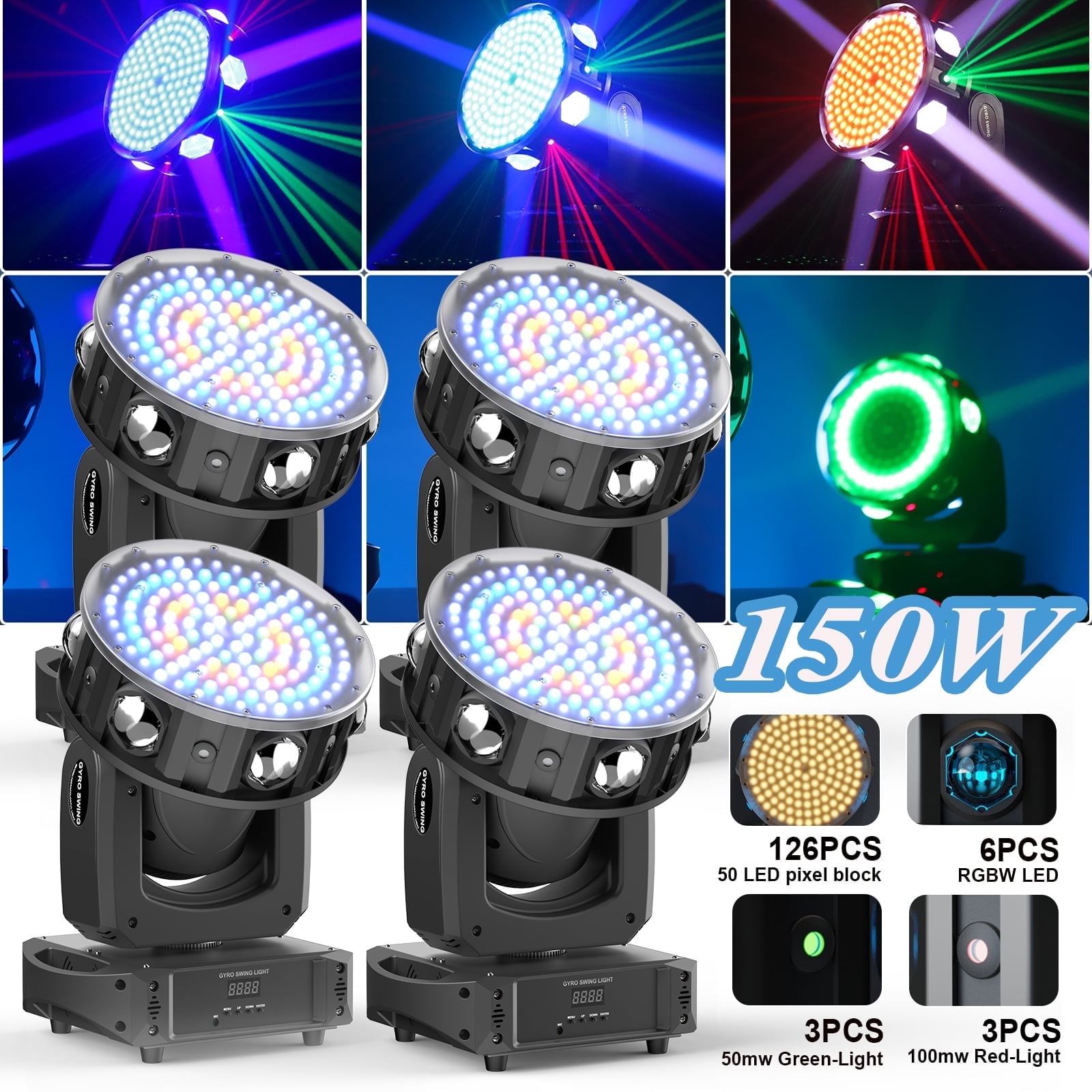 LED Moving Head Light 150W RGB 3 in1 Beam Effect w/ XYZ 3 Axis ...
