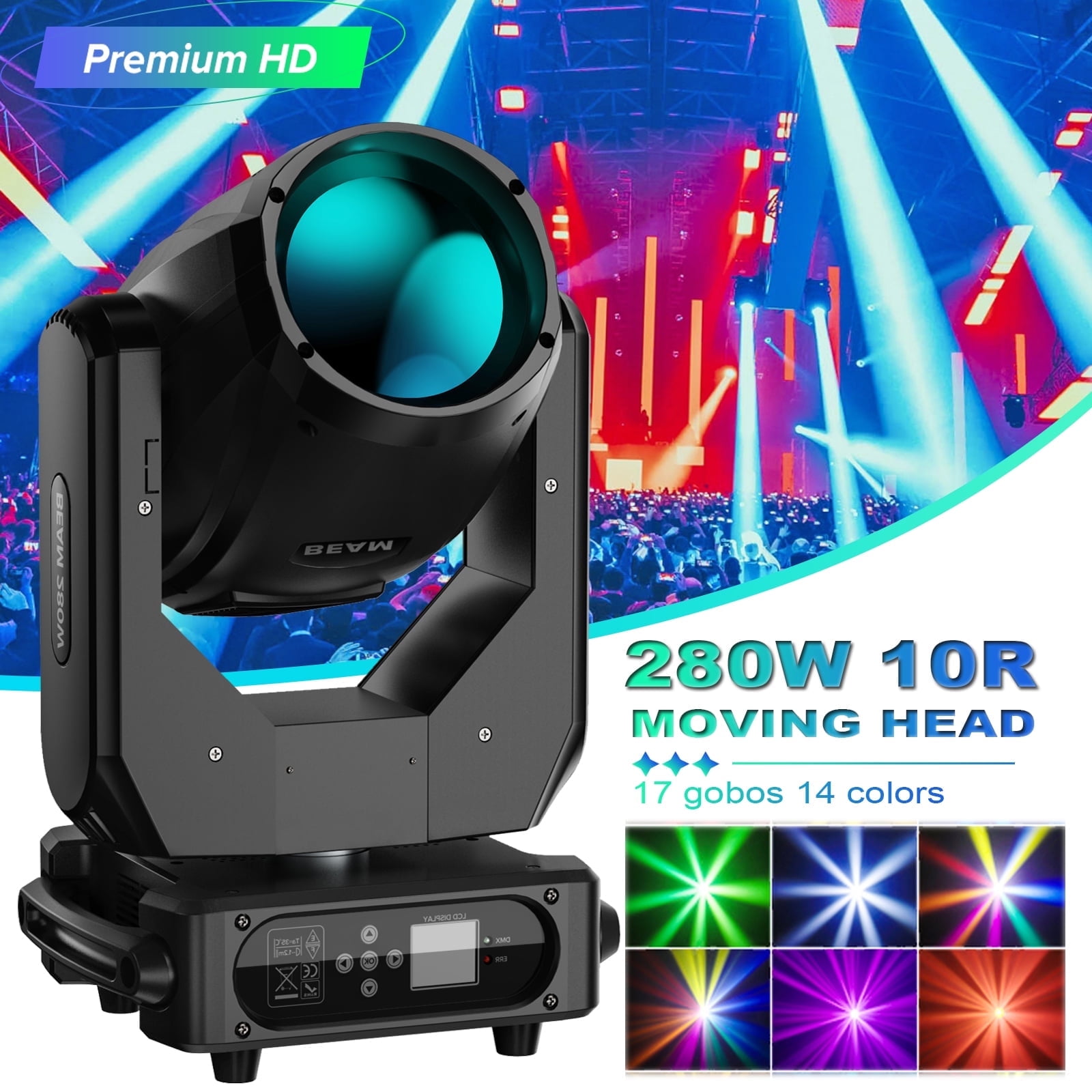 250W 10R RGBW LED Moving Head Stage Light with Rotating Double Prism ...