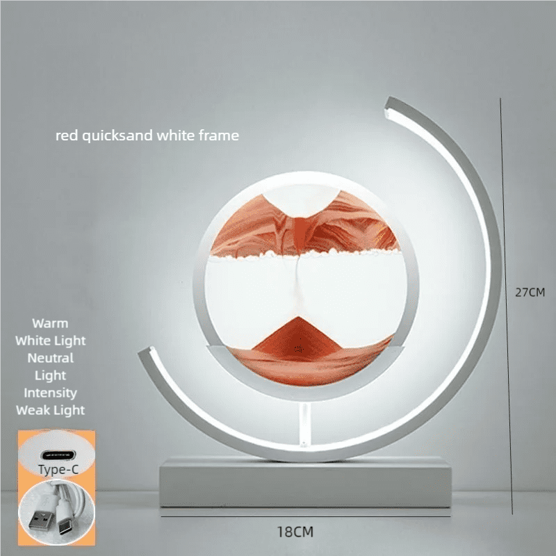 LED Moving Sand Art Table Lamp Quicksand Night Light 3D Sandscape ...