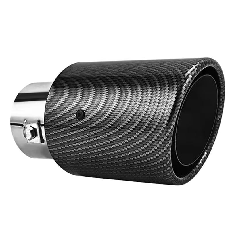 LED Muffler Carbon Fiber Exhaust Muffler Pipe Tip 63-65mm Inlet ...