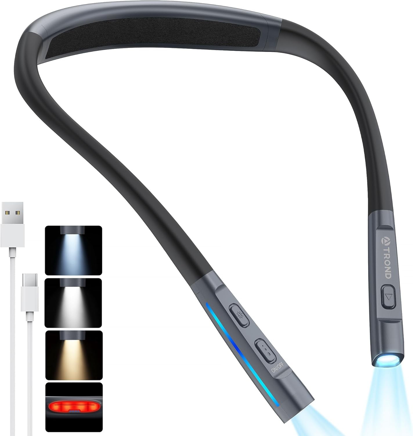 LED Neck Reading Light, 3 Color Brightness Book Light for in Bed ...