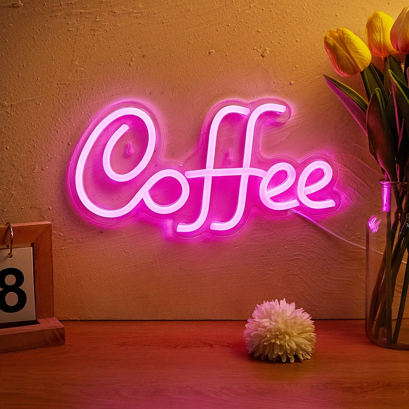 LED Neon Coffee Cute Neon Sign, USB Powered Neon Signs Night Light, 3D ...