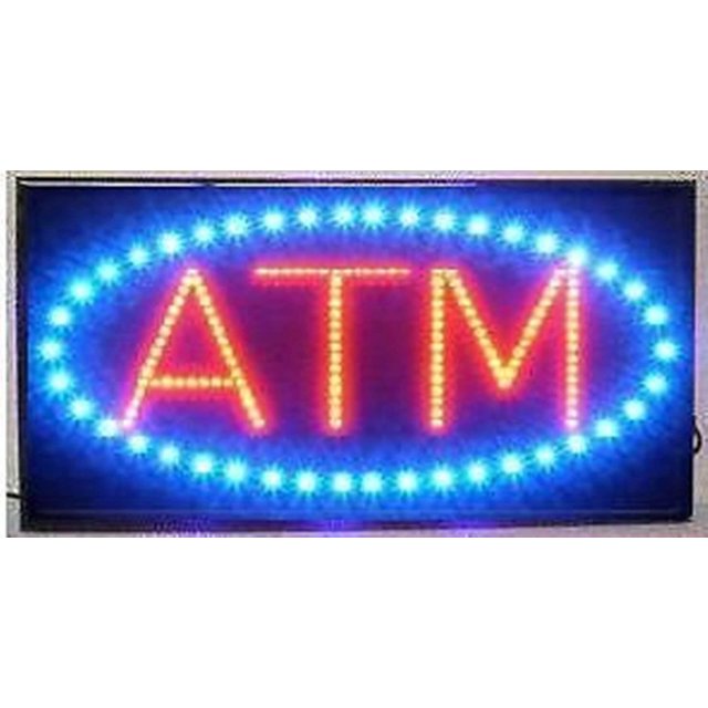 LED Neon Light ATM Sign With Animation On/off and Power On/Off two ...