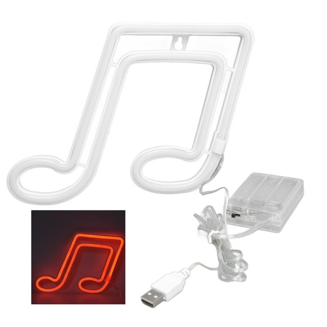 LED Neon Light Music Note Neon Night Light Concert Wall Lamp Party Wall ...