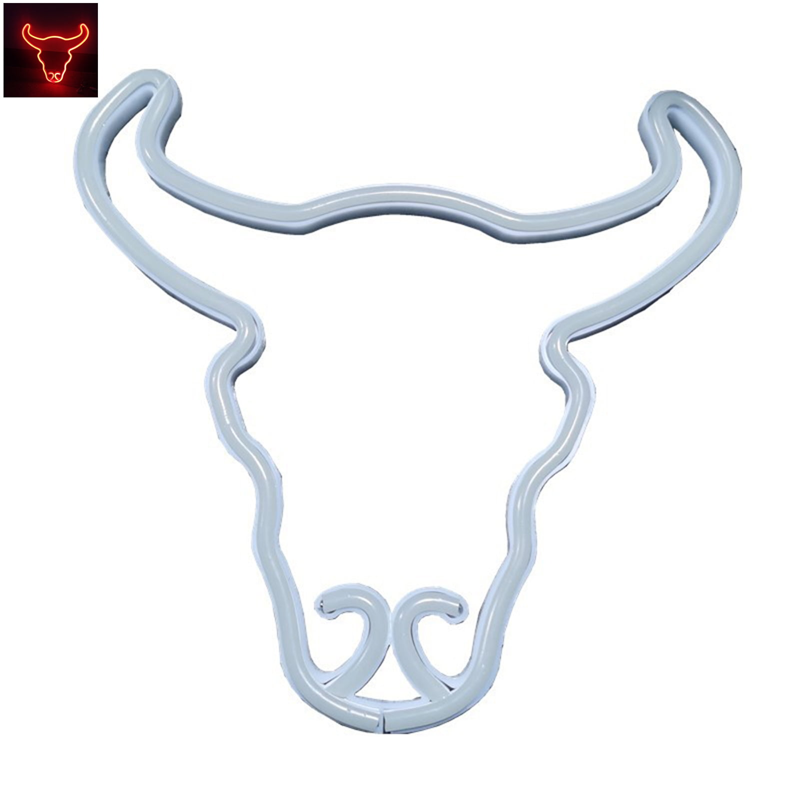 LED Neon Light USB/Battery Operated Non-Glaring Flicker Free Bull Head ...