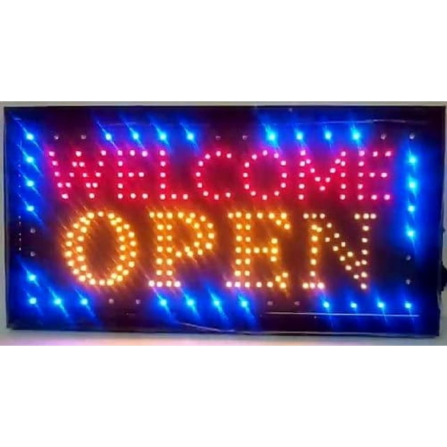 LED Neon Light Welcome Open Sign With Animation On/off and Power On/Off ...