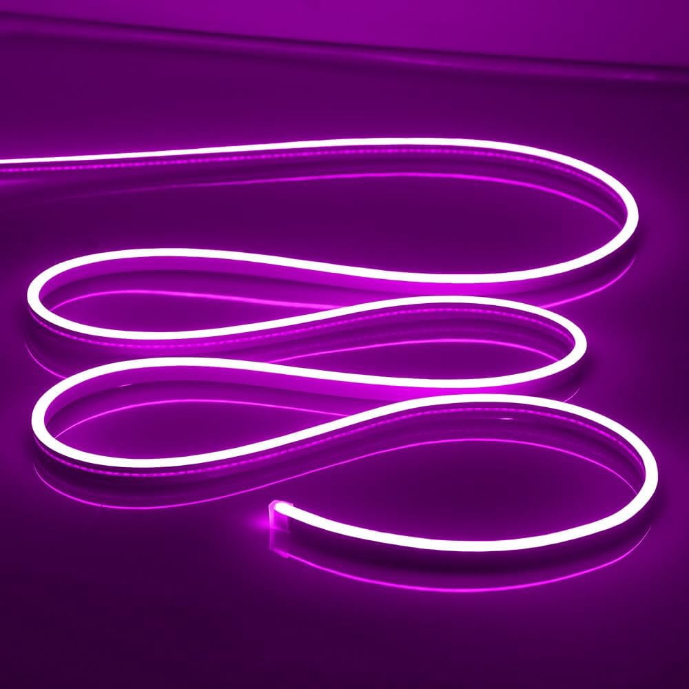 LED Neon Lights Flexible Purple 16.4FT/5M 12V DC Waterproof Flexible ...