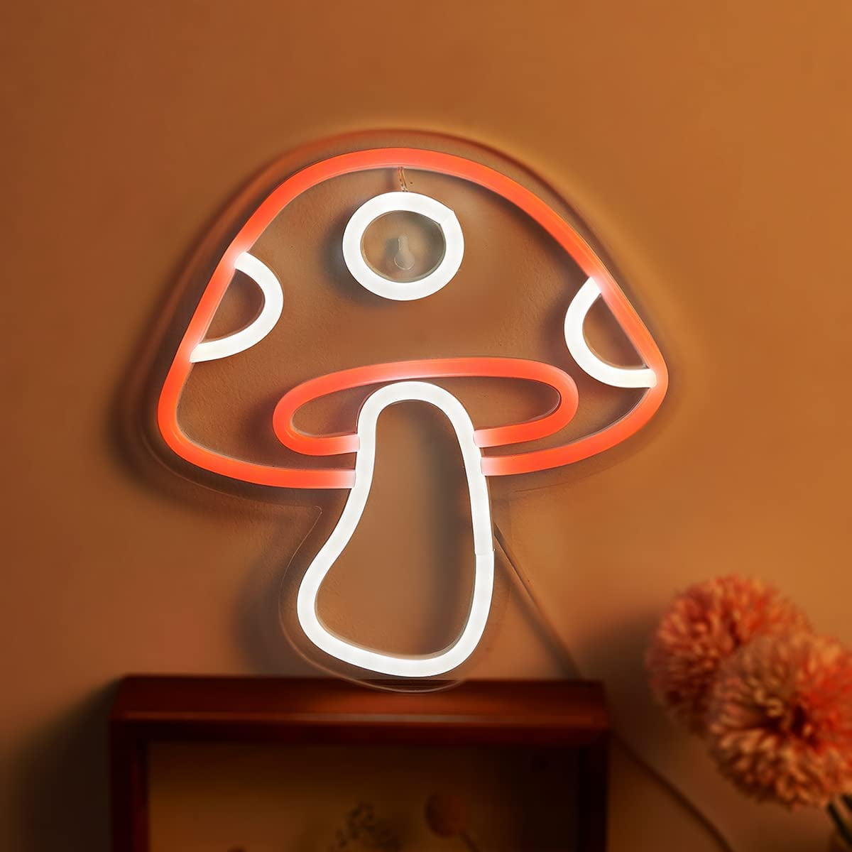 LED Neon Mushroom Cute Neon Sign, USB Powered Neon Signs Night Light ...