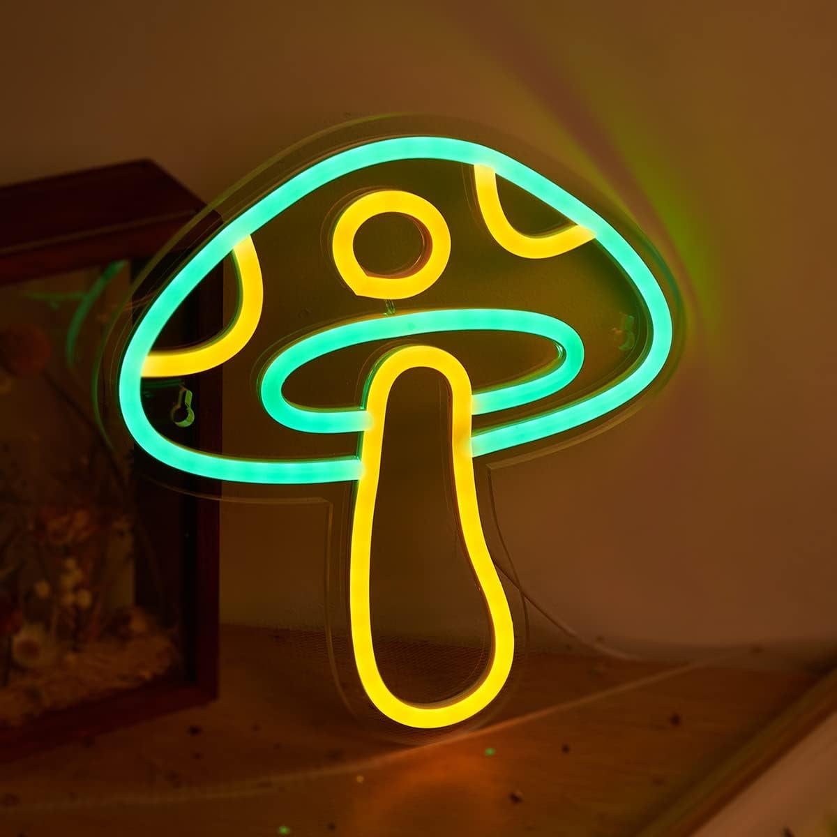 LED Neon Mushroom Cute Neon Sign, USB Powered Neon Signs Night Light ...