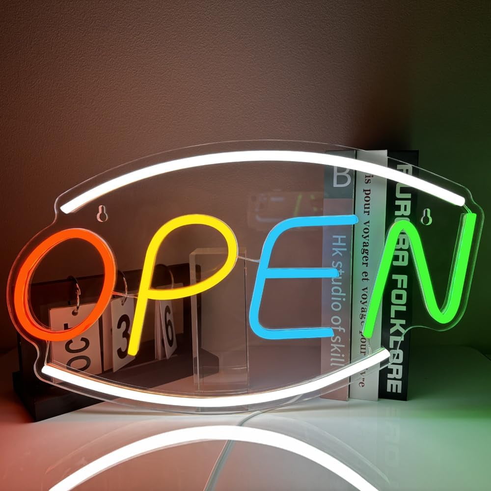 LED Neon Open Sign 16.7"x 9.8" for Business，Large Bright Lighted Sign ...