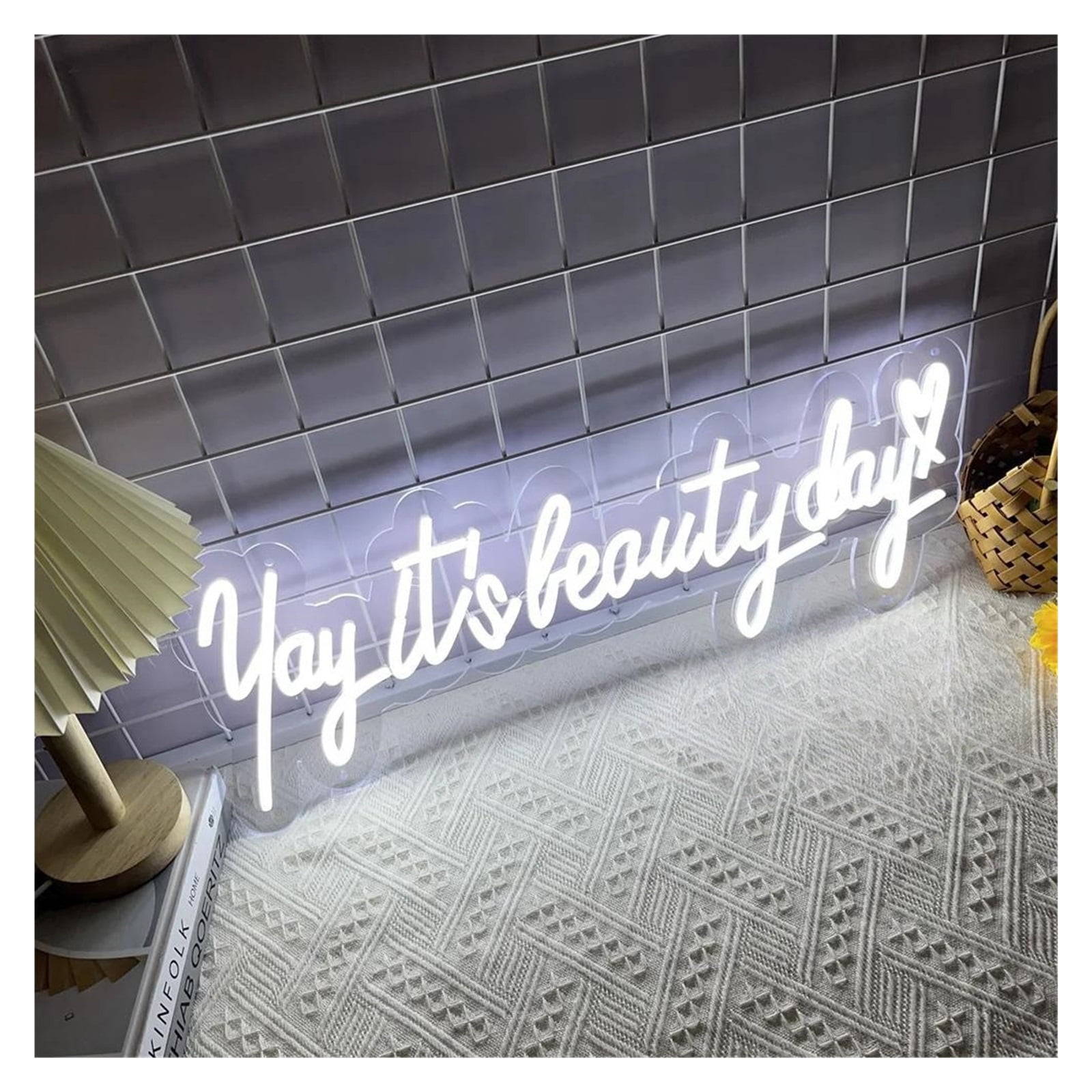 LED Neon Sign"Yay It Is Beauty Day"Room Wall Neon Signs Decoration LED ...