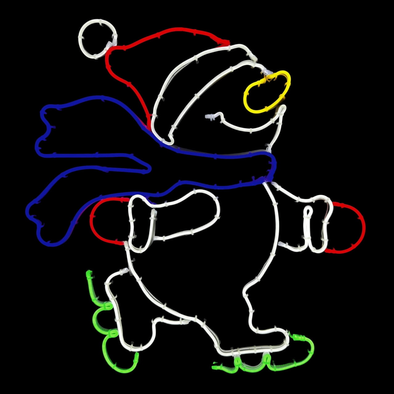 LED Neon Strip Light Ice Skating Snowman Christmas Decoration - Lighted ...