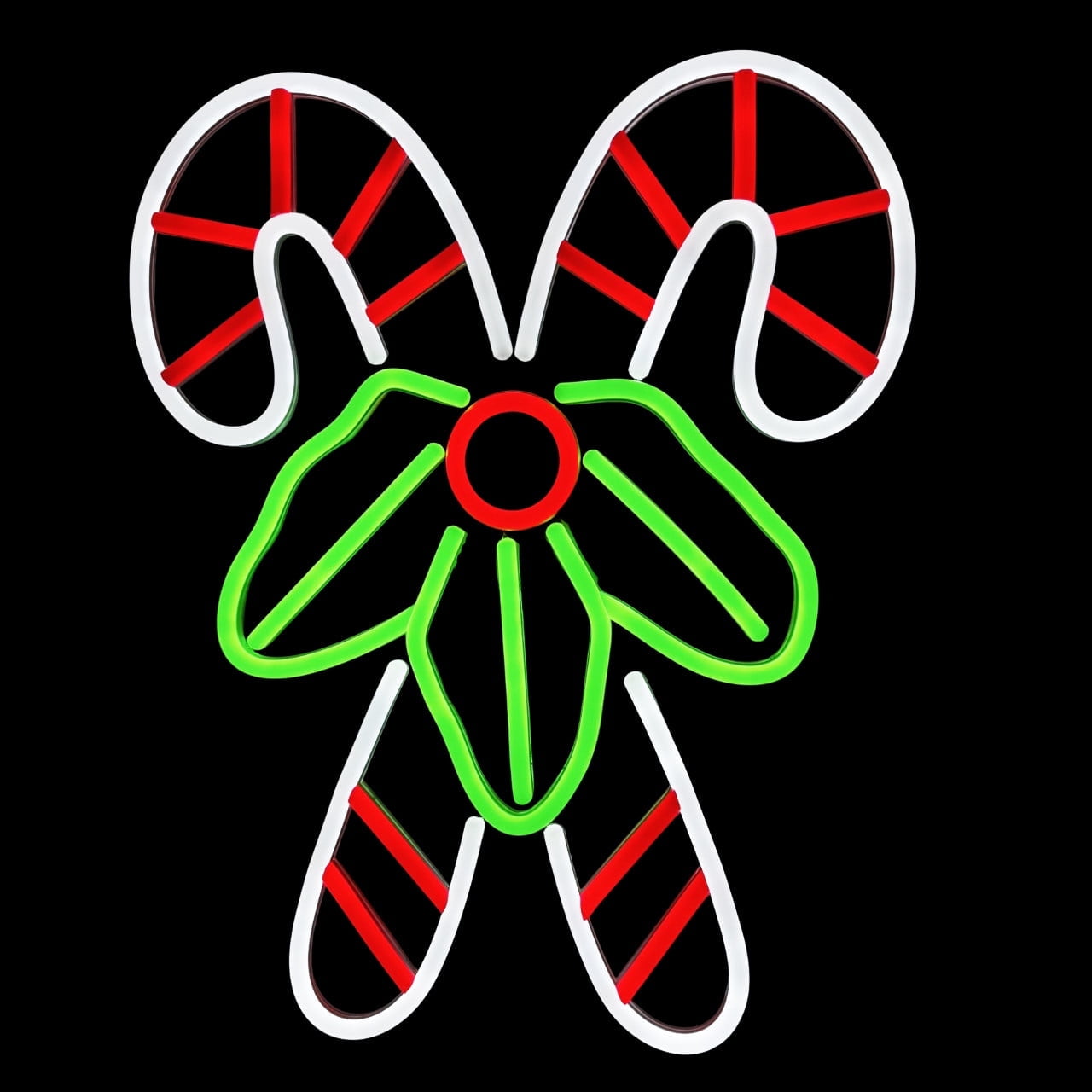 LED Neon Strip Light Striped Candy Cane & Holly - Lighted Sign ...
