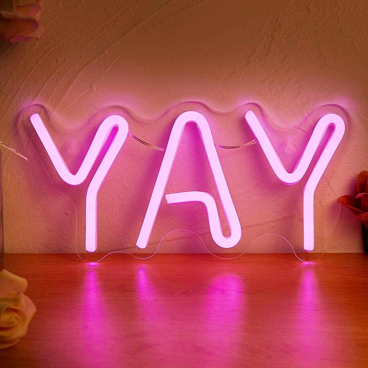 LED Neon YAY Cute Neon Sign, USB Powered Neon Signs Night Light, 3D ...