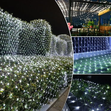 4.9ft x 4.9ft 96 LED Mesh Net String Lights Christmas Fairy String ...