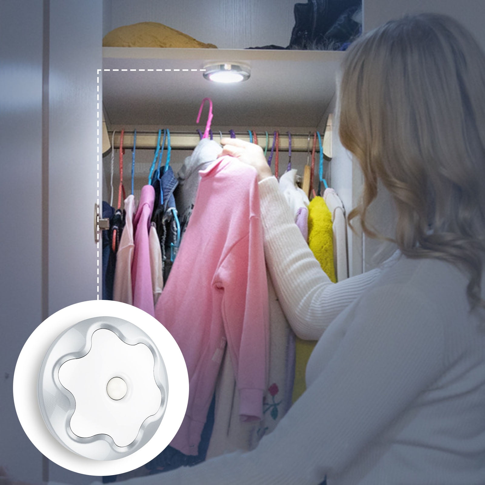 LED Night Lamp,Battery Operated 120-Degree Sensing Auto On/Off Non ...