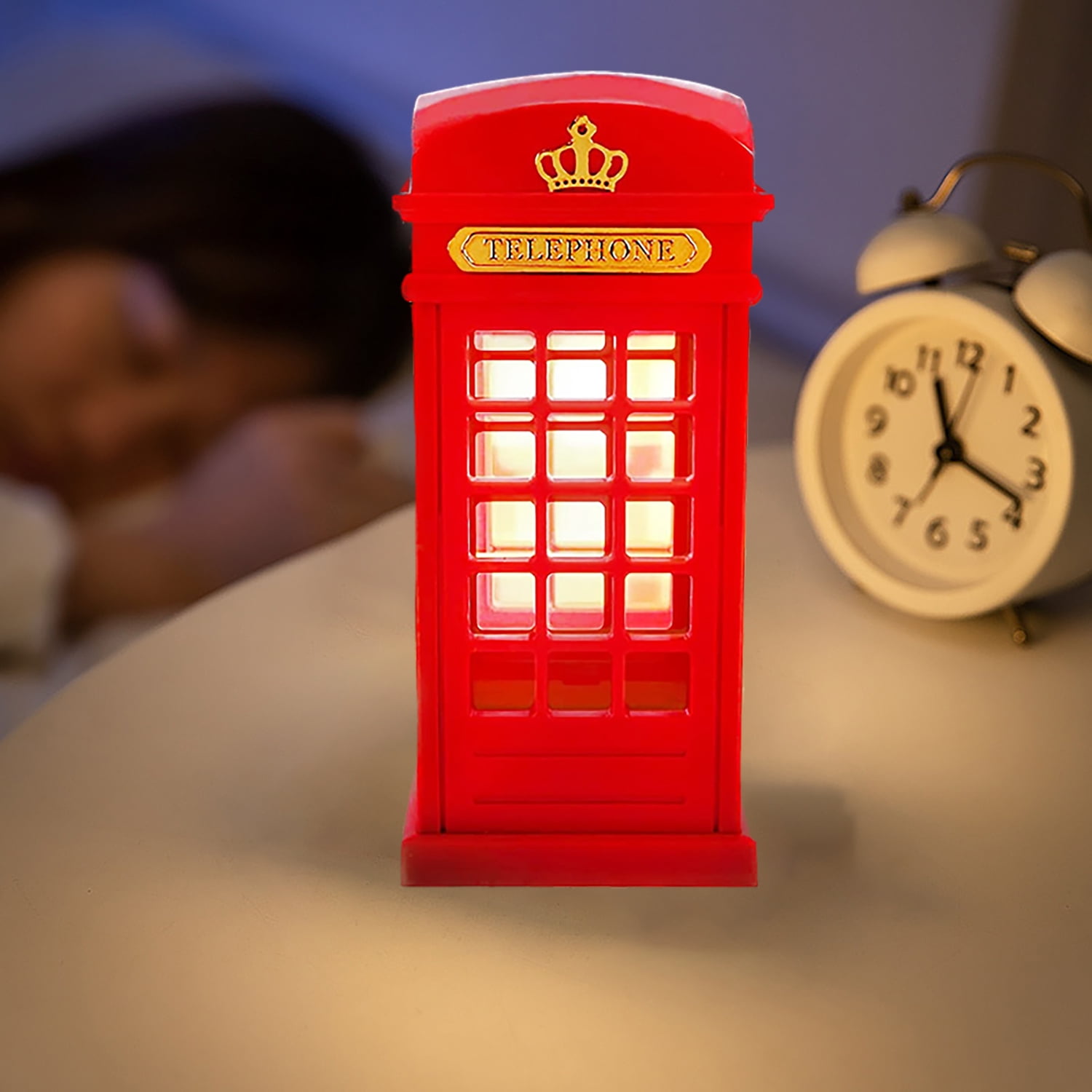 LED Night Lamp London Telephone Booth Designed, Yellow Lights USB ...