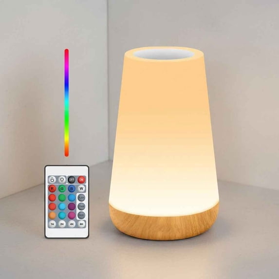LED Night Light Bedside Lamp Touch and Remote Control Dimmable Tabletop ...