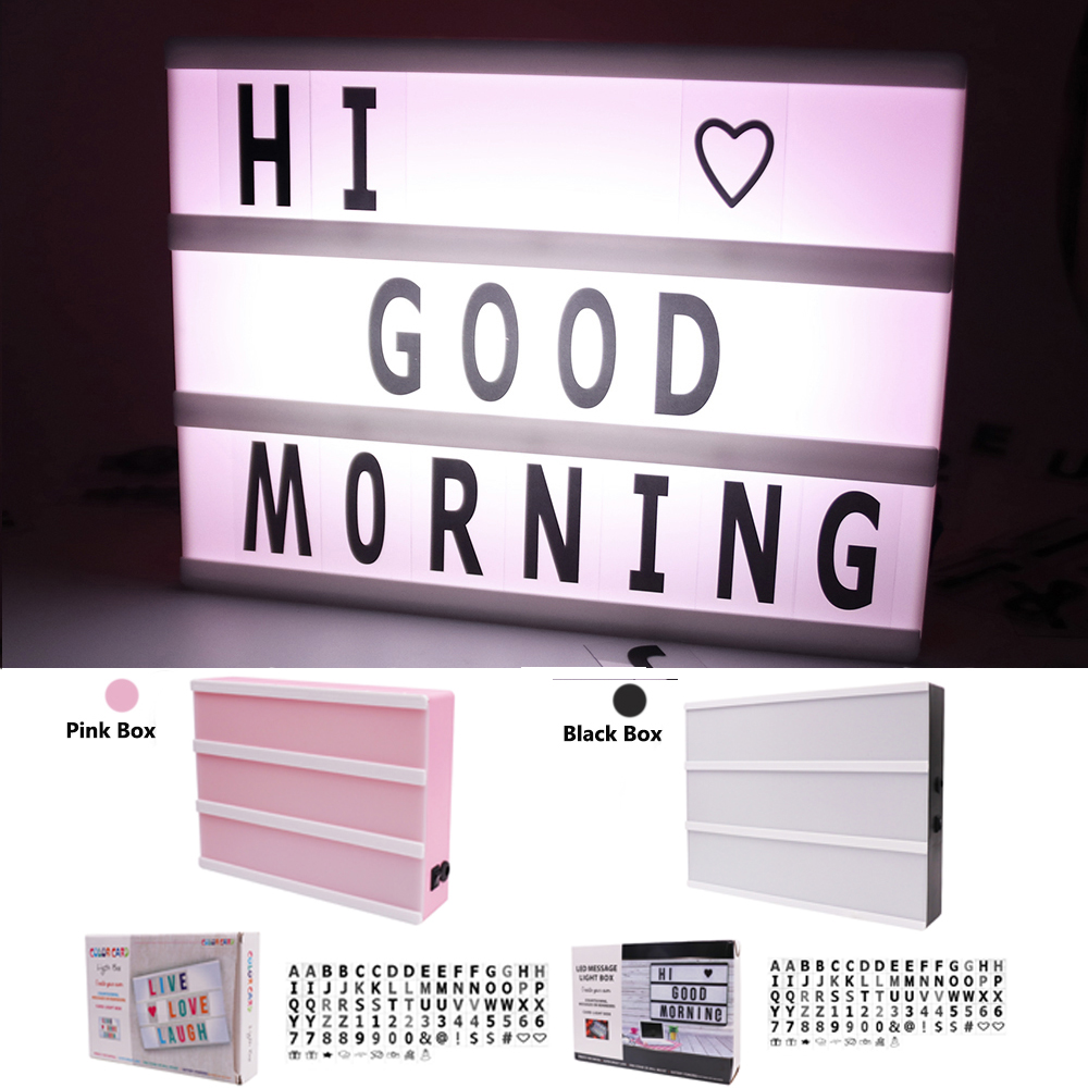 LED Night Light Box Card Battery Powered A4 A5 A6 Letter/ Number ...