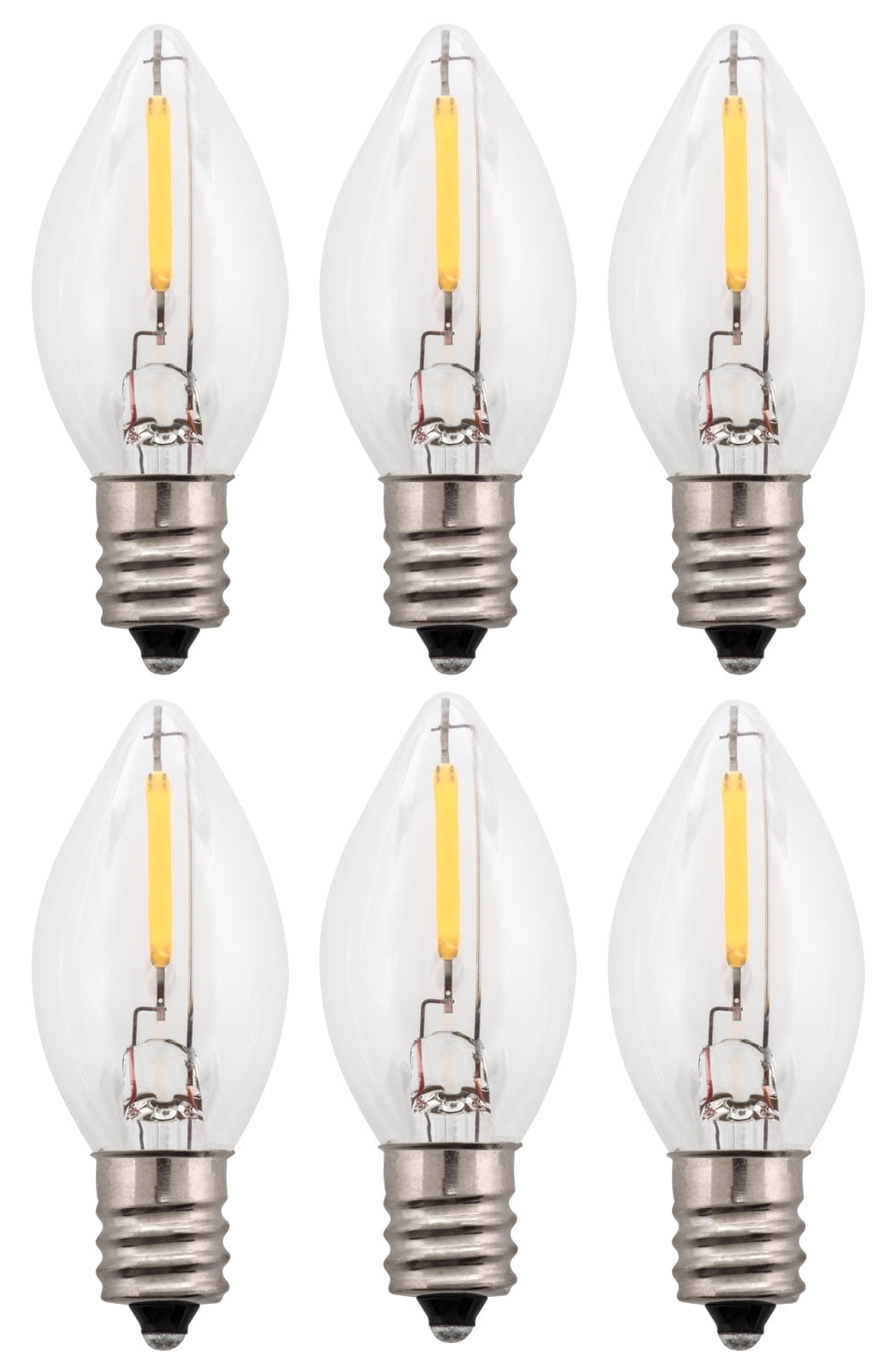 Creative Hobbies LED Night Light Bulbs 6 Pack C7 Replacement E12 Base ...