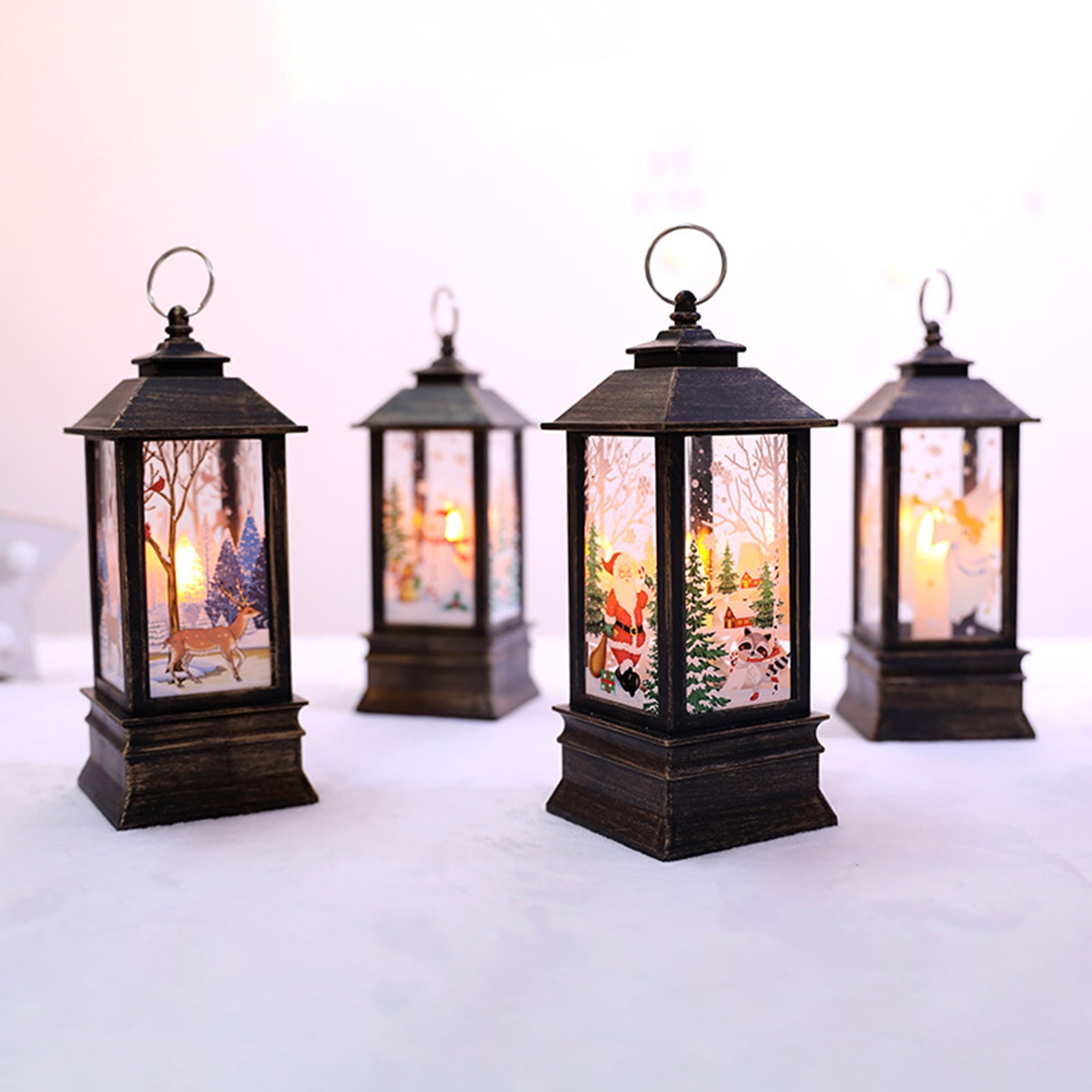 LED Night Light Christmas Candle Lantern, Festive Touch Plastic with ...