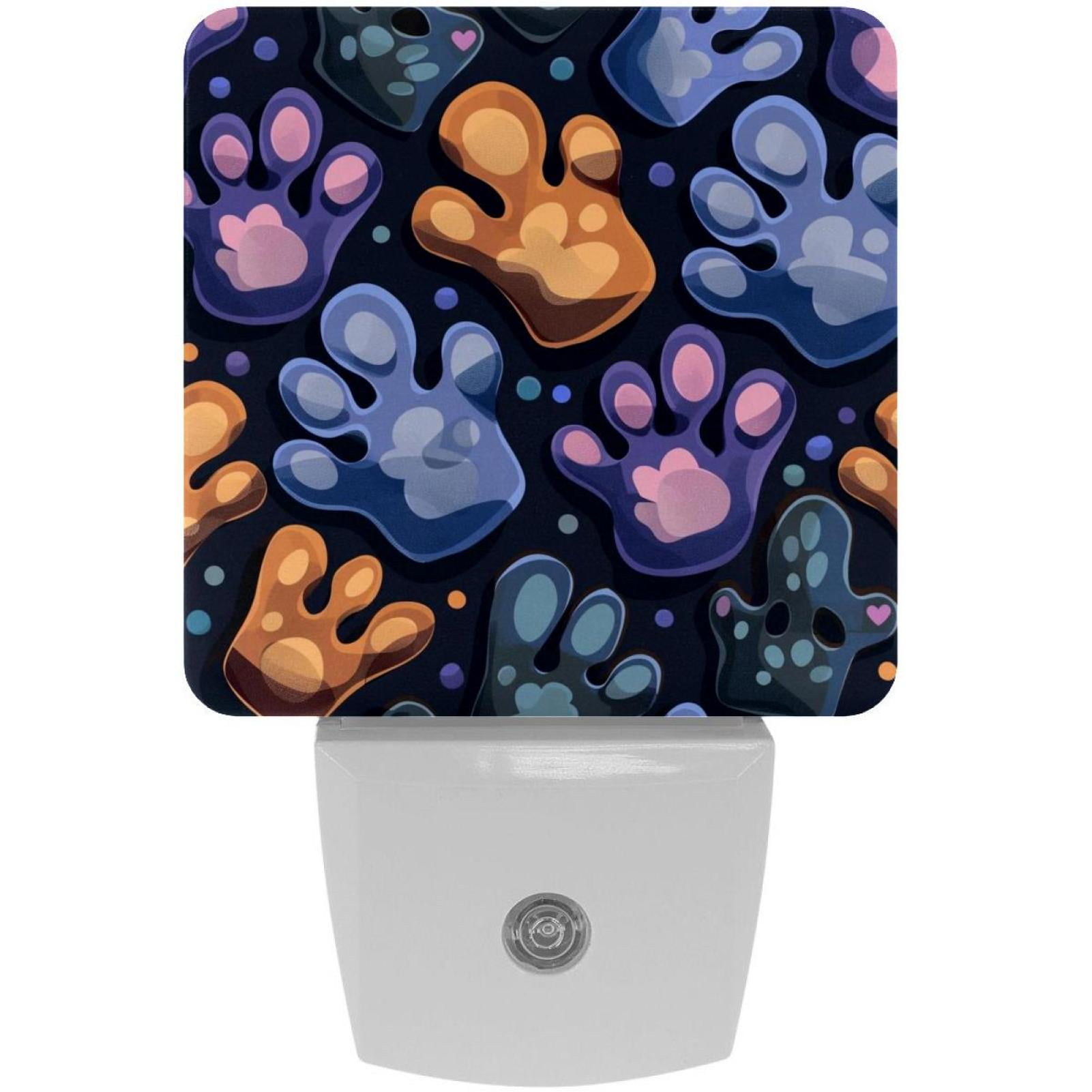 LED Night Light Cute Paw Prints Lamp with Smart Sensor Dusk to Dawn ...