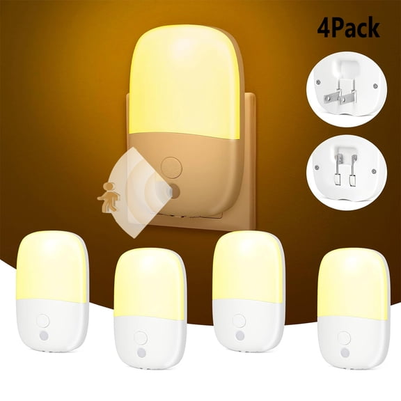 Debonair LED Motion Sensor Night Light, 3 Pack, Warm White, Battery ...