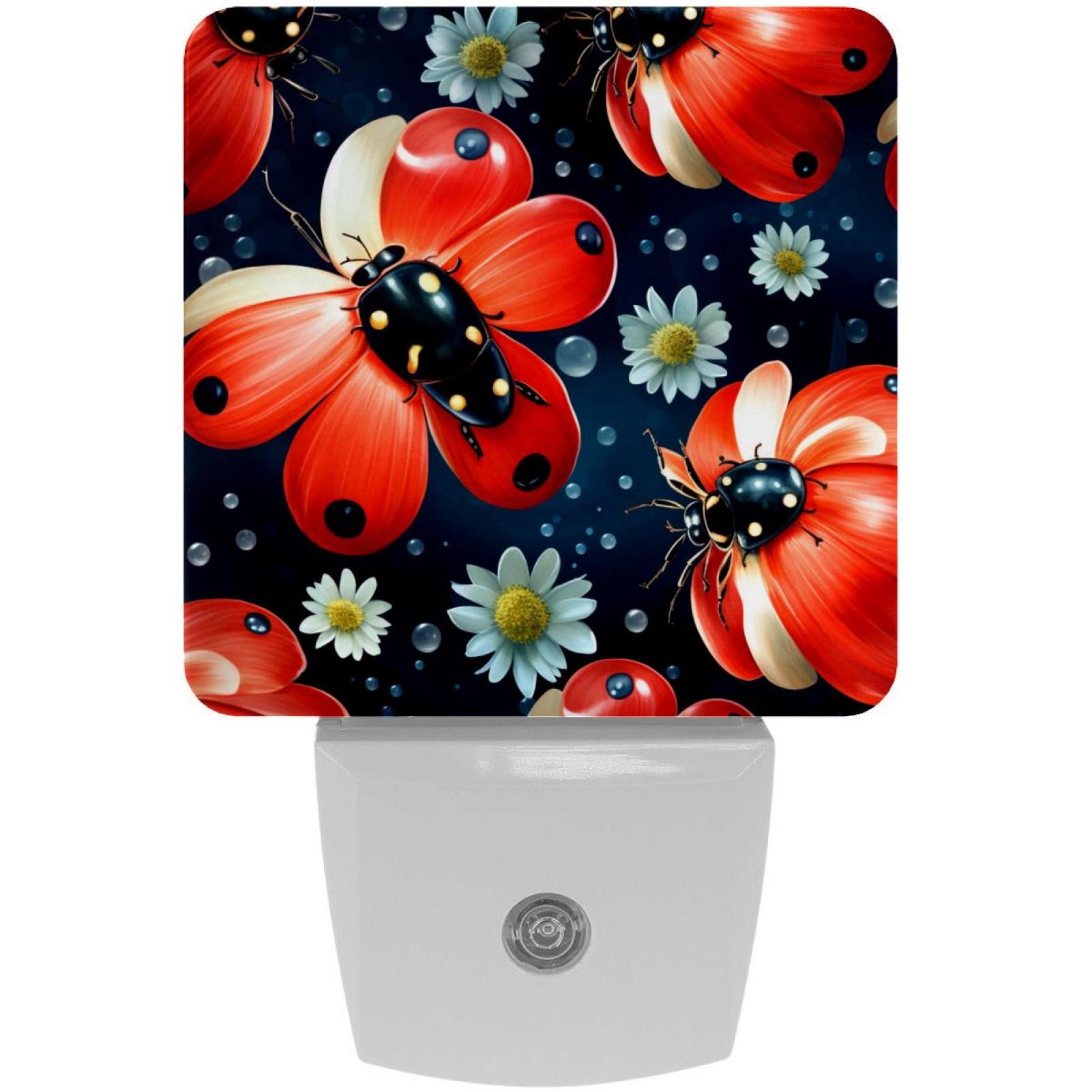 LED Night Light, Ladybug Red Night Light Plug into Wall with Dusk to ...