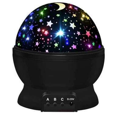Rotating Sun, Star Moon Projector Night Light for Kids - 360 Degree Sky ...