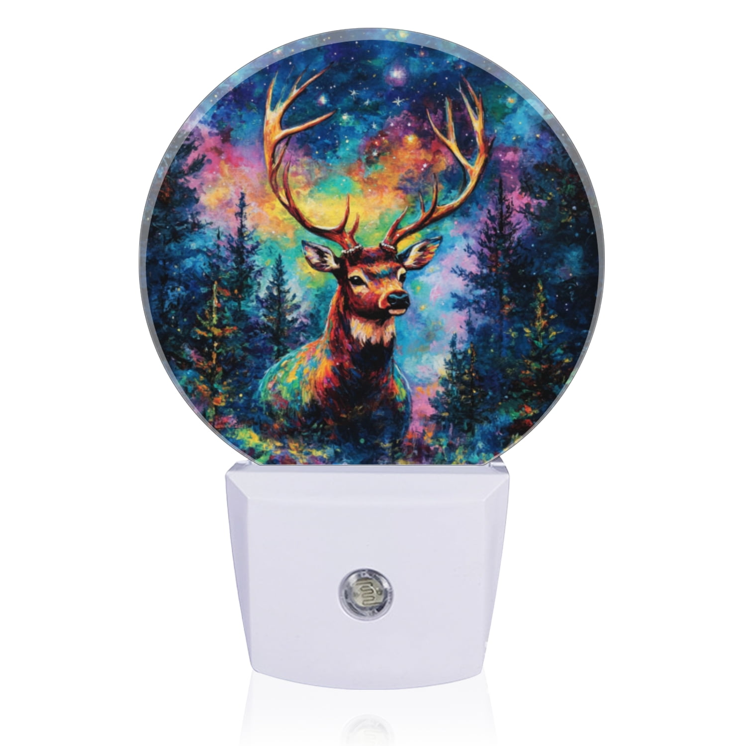 LED Night Lights Lamp with Dusk to Dawn Sensor, Enchanted Deer Stands ...