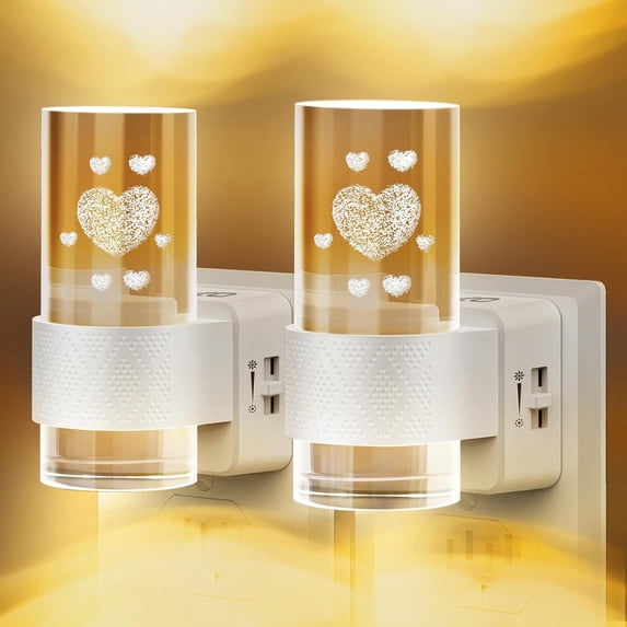 LED Night Lights Plug into Wall 2 Pack, 3000K Plug in Night Light for ...