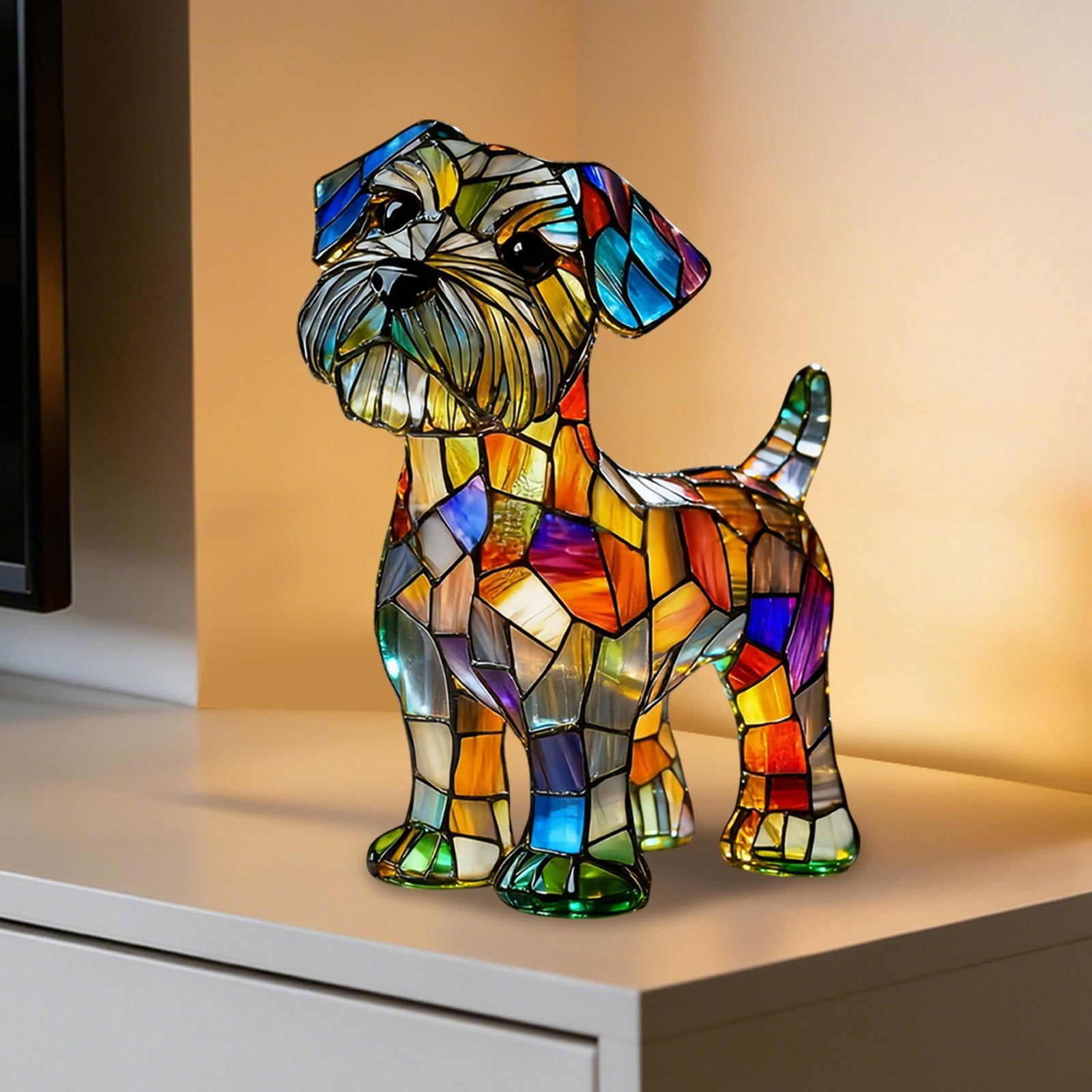 LED Night Lights, Resin Glowing Dog Series Sculptures for Bedroom and ...