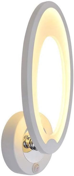 LED Nordic Wall Lamp Metal Ring Wall Sconce with Acrylic Shade, Simple ...