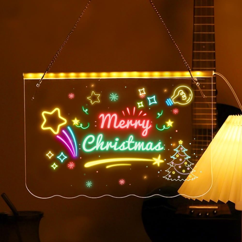 LED Note Board with Colors, 2025 New 7.9"×11.8" Creative Rewritable ...