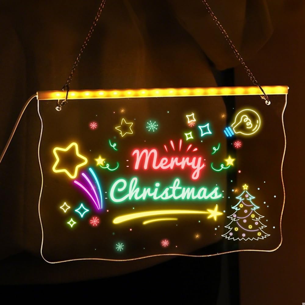 LED Note Board with Colors, 2025 New 7.9"×11.8" Creative Rewritable ...