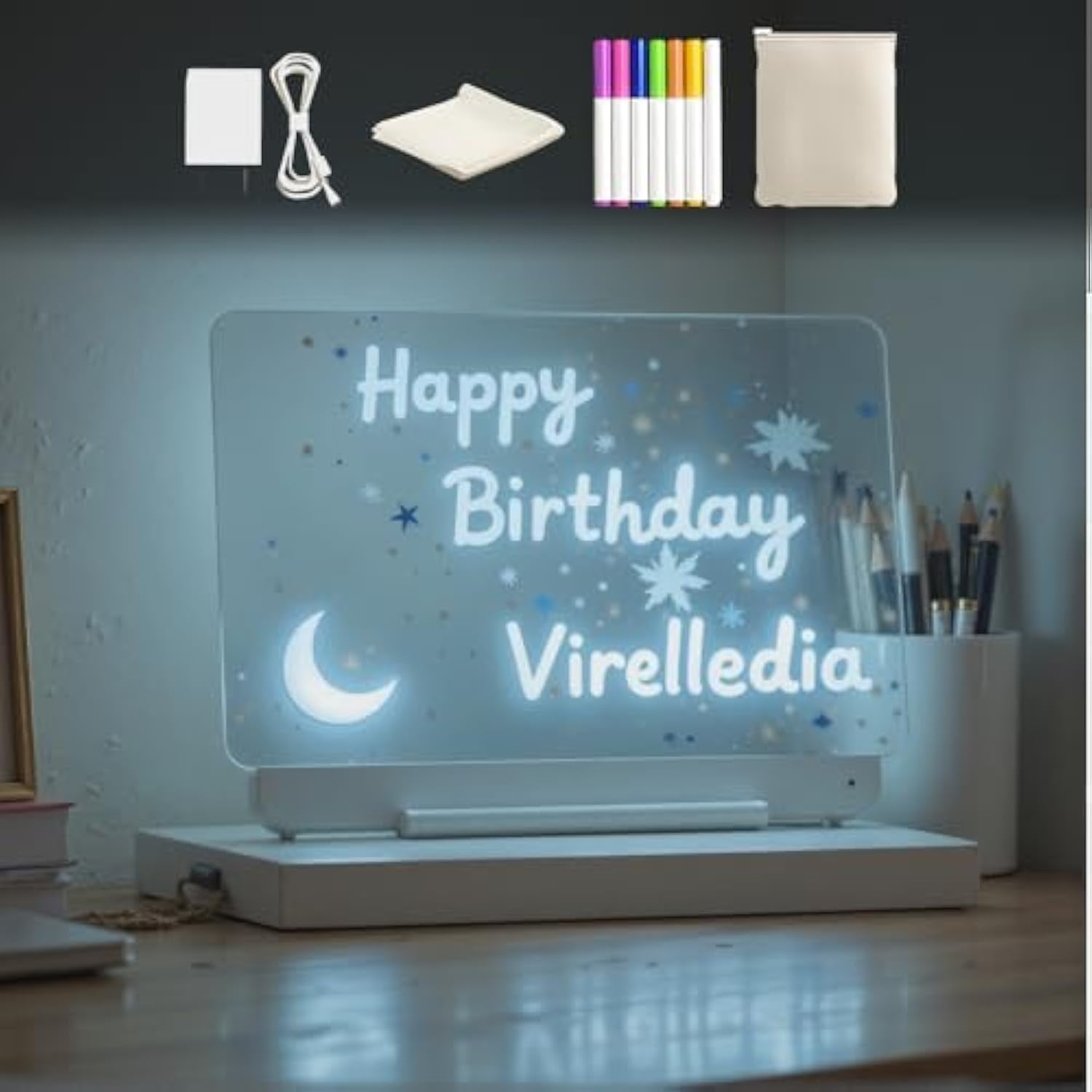 LED Note Board with Colors, 2026 New Creative Rewritable Acrylic LED ...