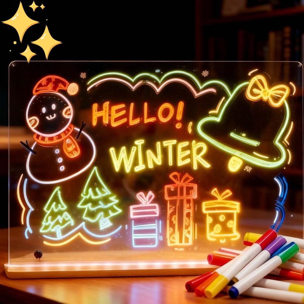 LED Note Board with Colors, 2026 New Led Drawing Board Acrylic Dry ...