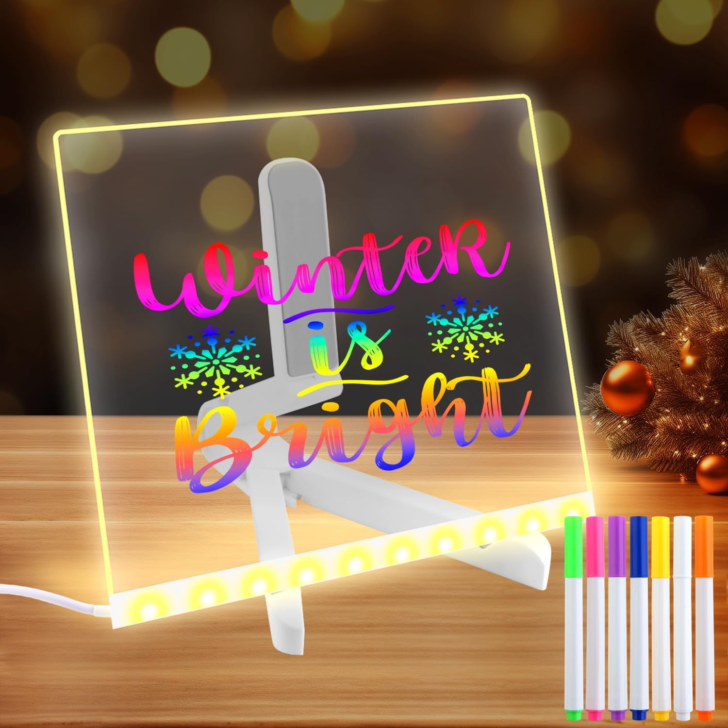 LED Note Board with Colors,Drawing Board, with Adjustable Stand ...