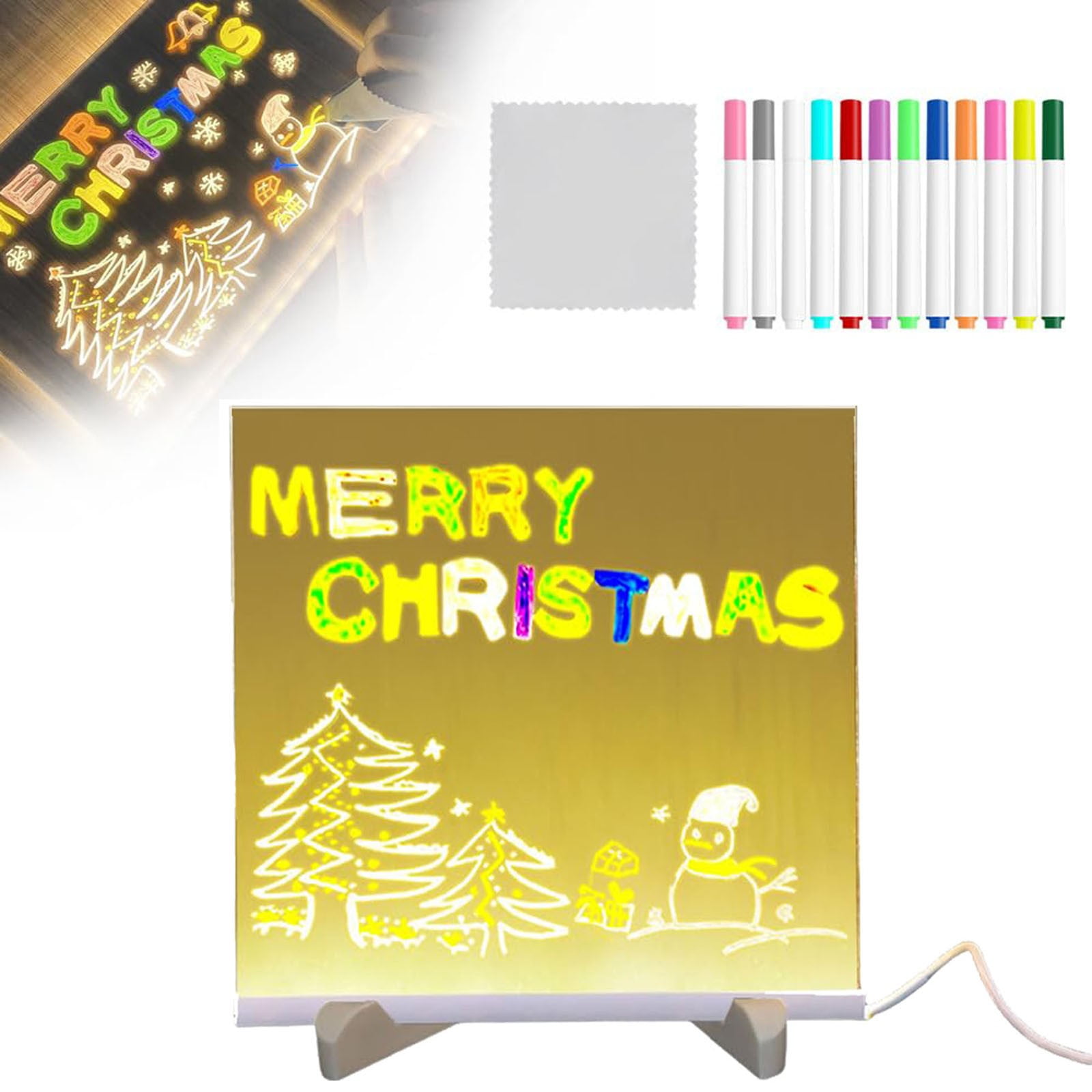 LED Note Board with Colors,Glowing Acrylic Message Marker Board ...