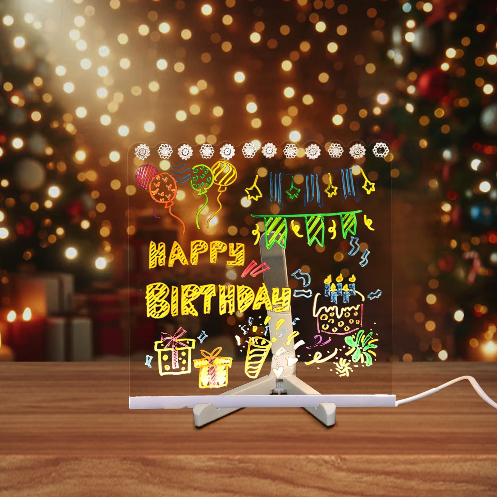 LED Note Board with Colors, Led Drawing Board Light Up Acrylic Message ...