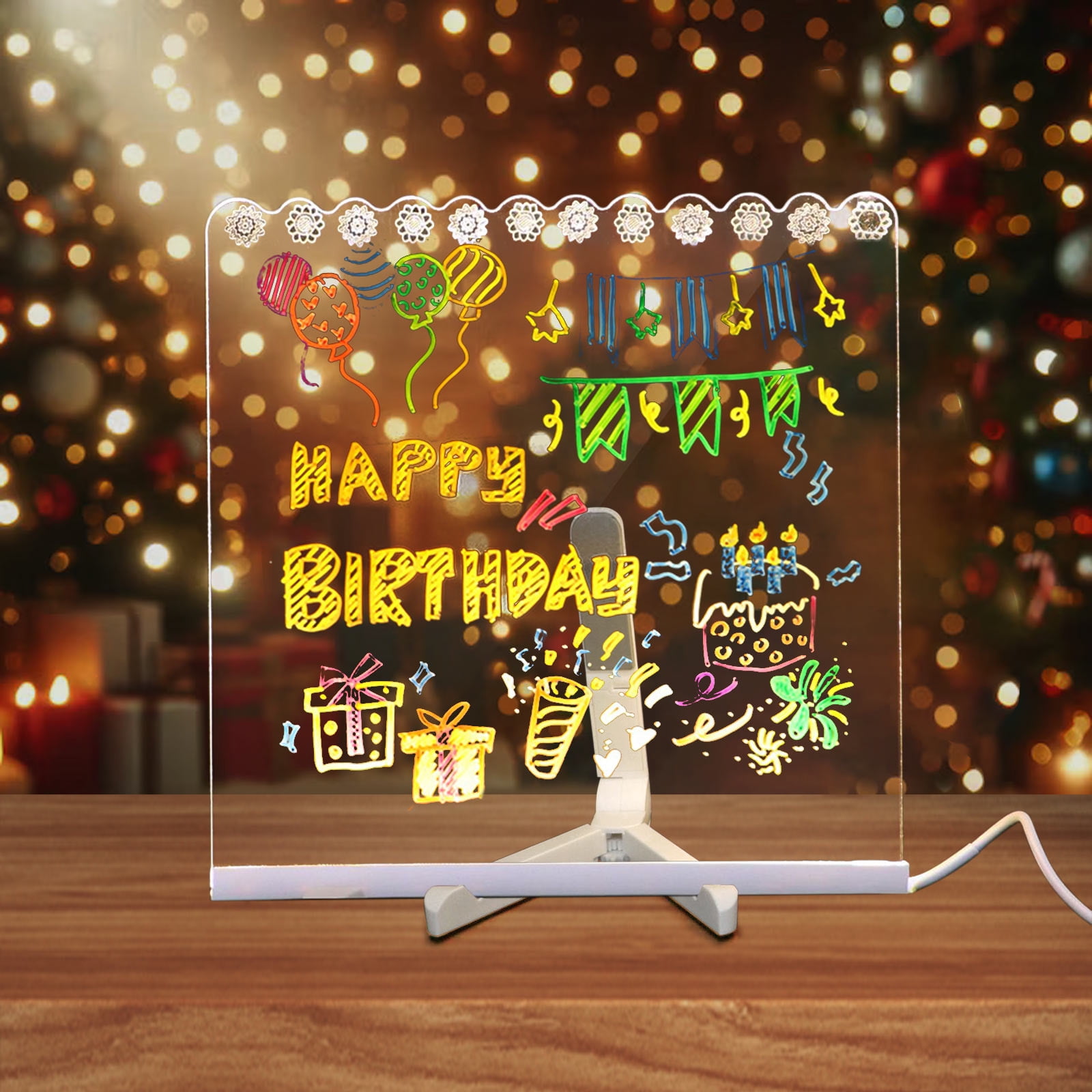 LED Note Board with Colors, Led Drawing Board Light Up Acrylic Message ...