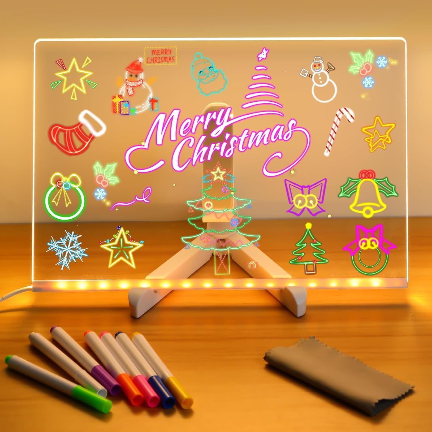 LED Note Board with Colors, Lighted Acrylic Dry Erase Board, Acrylic ...