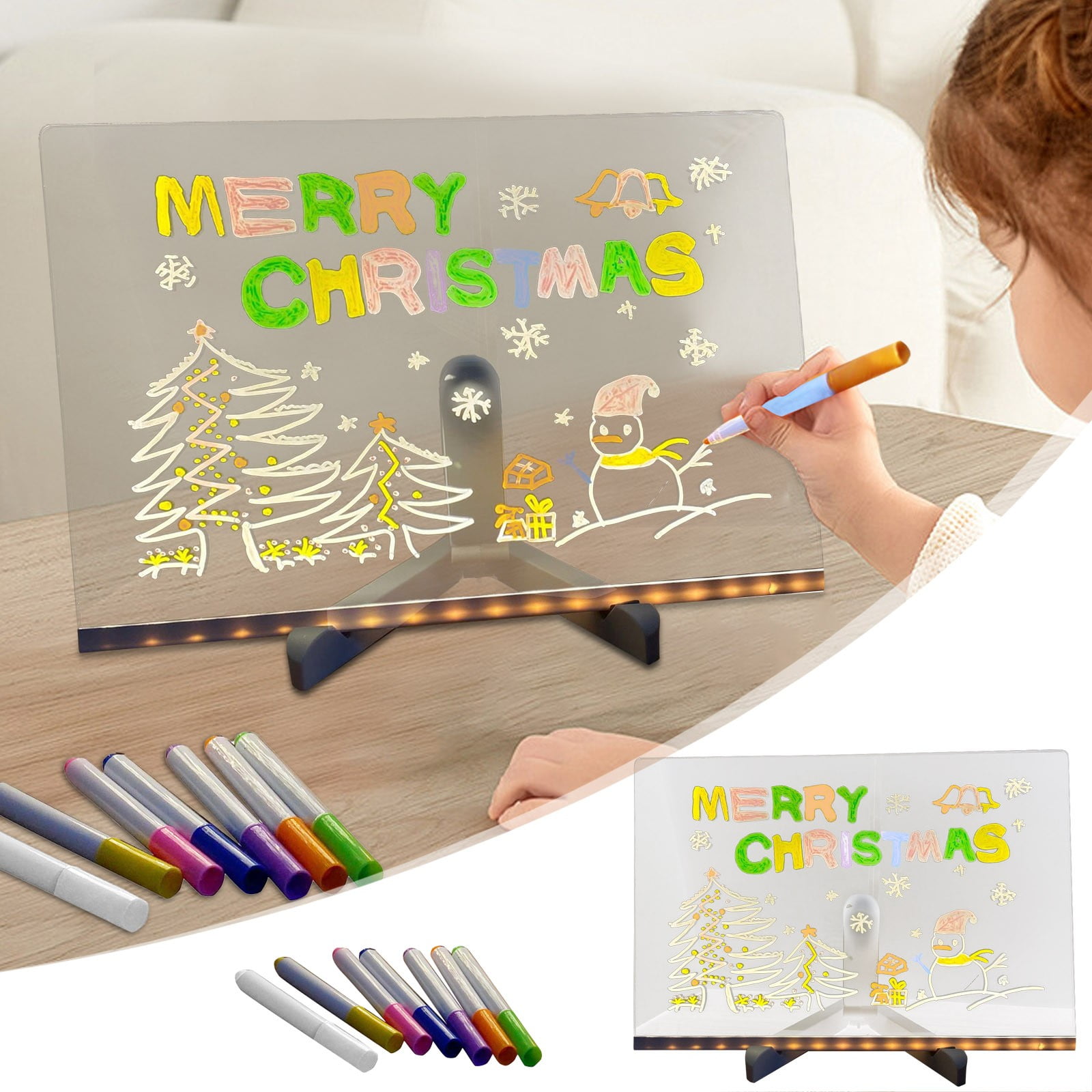 LED Note Board with Colors, Lighted Acrylic Dry Erase Board, Acrylic ...
